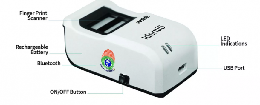 Best Bluetooth Biometric Device with Aadhaar L1 | Identi 5