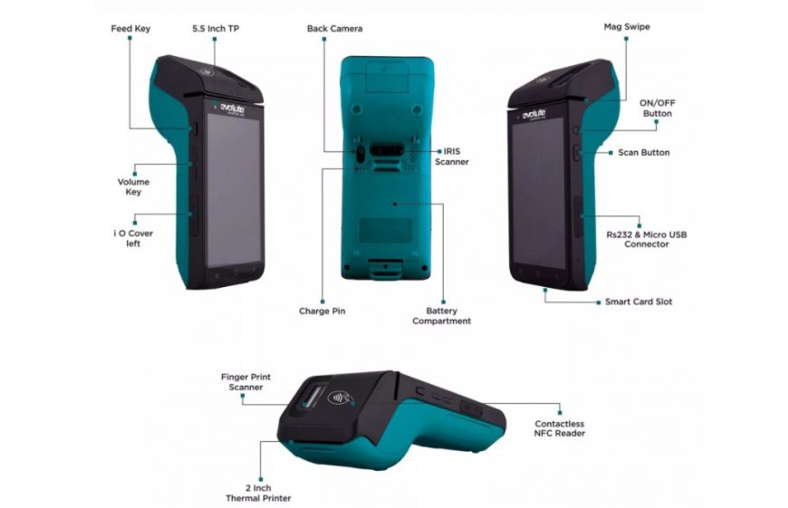 Biometric Android POS Machine with Aadhaar L1 | UniPOS A5